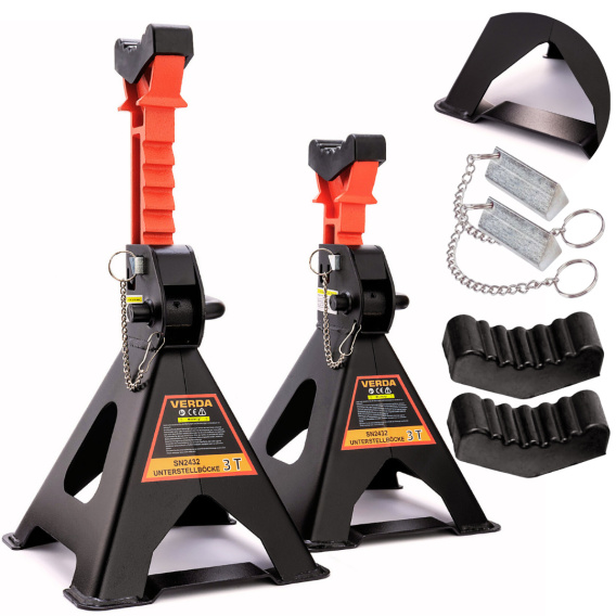 Verda 2x Unterstellböcke 3t, 295 - 425 mm mit Sicherung und ...